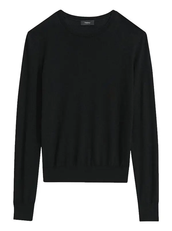 Theory Wool Crewneck Sweater - Black