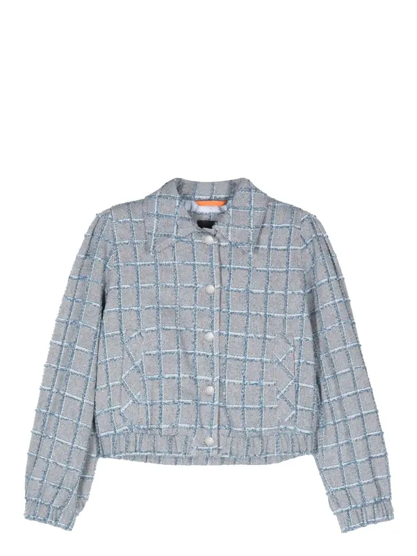 BOSS Check-pattern Tweed Jacket - Blue