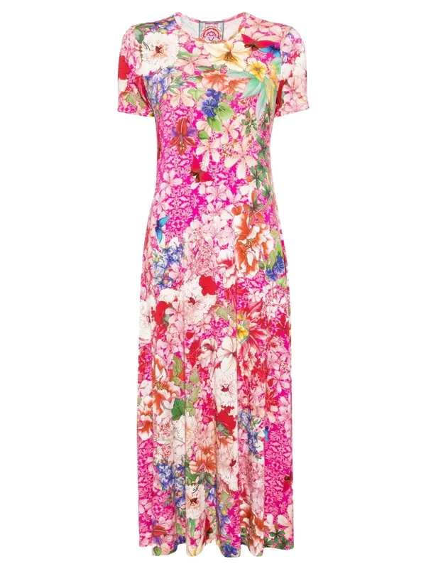 Johnny Was Janie Floral Print Dress - Pink
