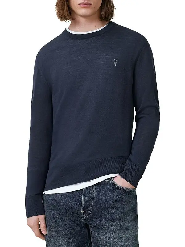 ALLSAINTS Mode Regular Fit Merino Wool Sweater - Navy Blue