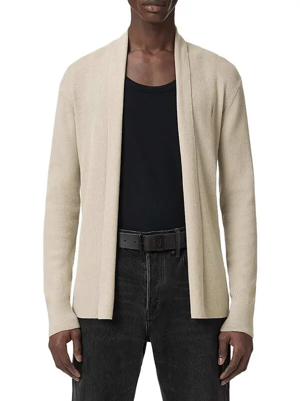 ALLSAINTS Mode Regular Fit Merino Wool Open Cardigan - Powdered Green