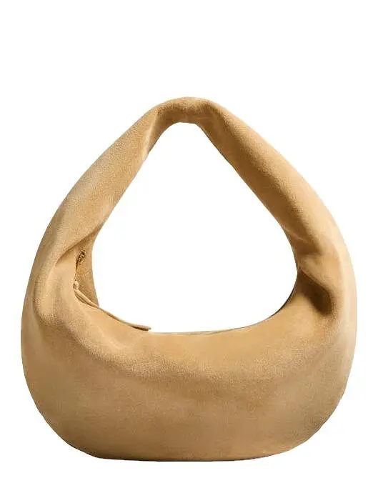 Khaite Medium Olivia Suede Hobo Bag - Wheat