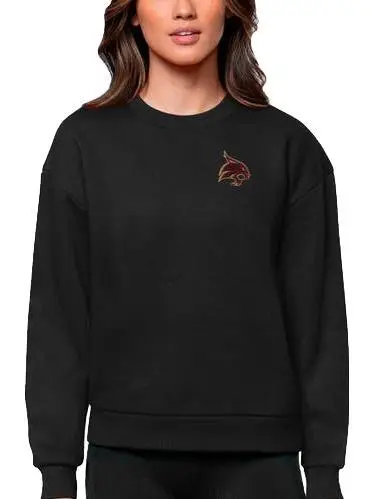 ANTIGUA Texas State Bobcats Logo Crewneck Sweatshirt - Black