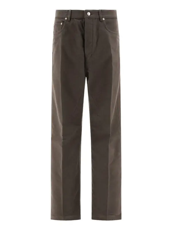 Rick Owens Geth Straight-leg Cotton Trousers - Dark Dust