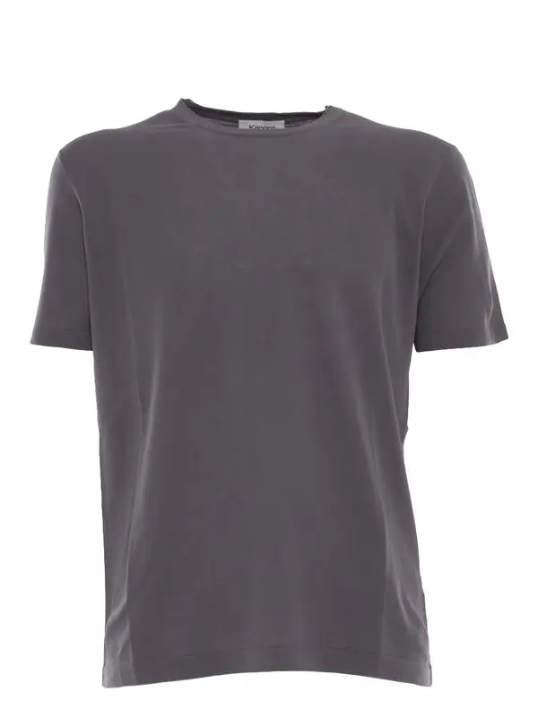 KANGRA Girocoll Short Sleeve Sweater - Gray