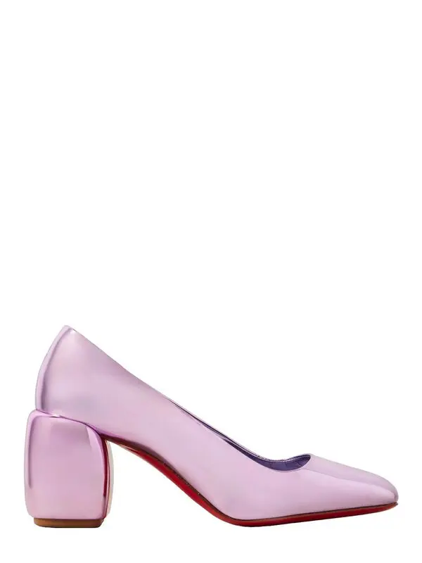 CHRISTIAN LOUBOUTIN Minny 70 Metallic Leather Pumps - Purple