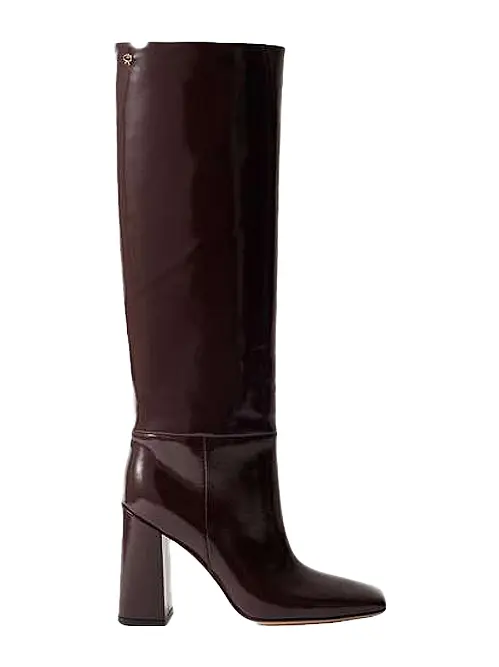 GIANVITO ROSSI Vanta 95 Patent-leather Knee Boots - Burgundy