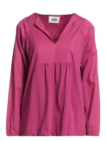 Alpha Studio Woven Jersey Top - Magenta