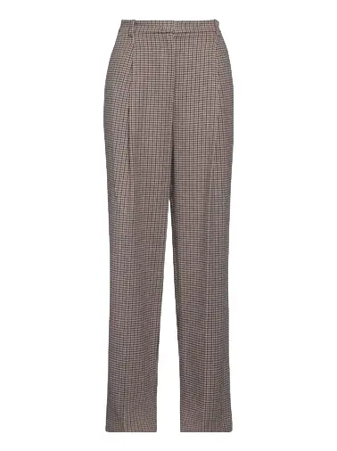 Pinko Houndstooth Tweed Wide-leg Pants - Beige