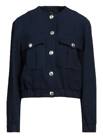 Maje Bouclé Jacket - Navy