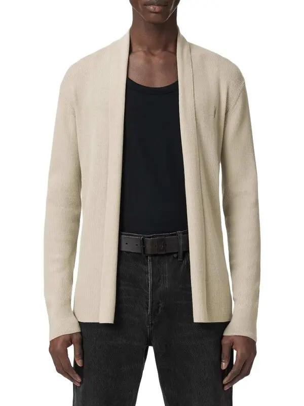 ALLSAINTS Mode Merino Wool Shawl Collar Cardigan - Powdered Green