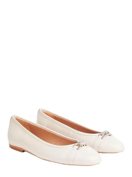 LK BENNETT Brielle Cap Toe Flat - Ecru