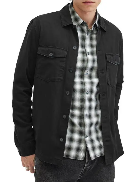 ALLSAINTS Spotter Cotton Denim Button-up Shirt Jacket - Black