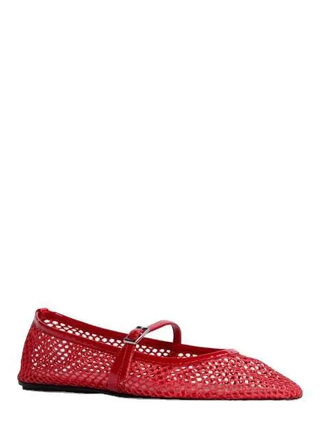 BLACK SUEDE STUDIO Mika Mary Jane Flat - Cherry Mesh