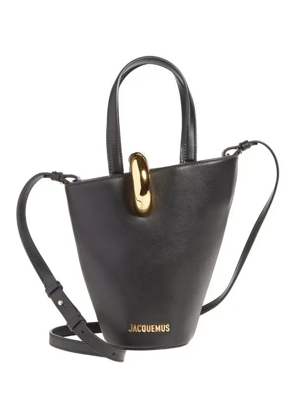 Jacquemus Le Petit Bambola Leather Bucket Bag - Black 990