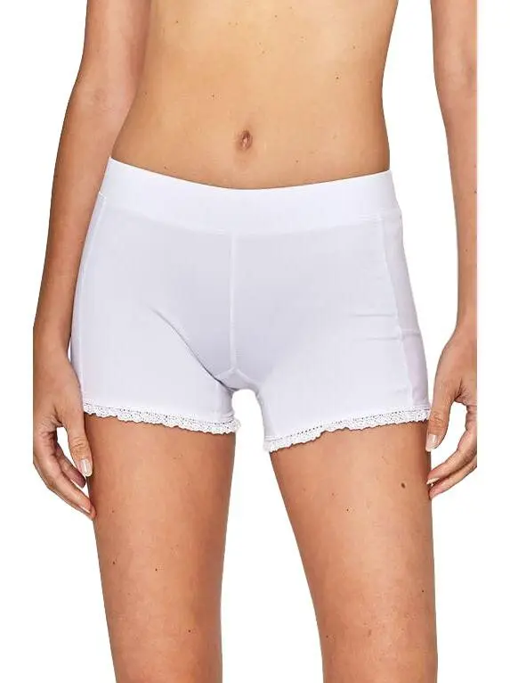 L'ETOILE SPORT Lace Trim Short - White