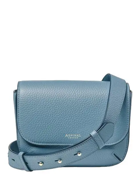 ASPINAL OF LONDON Ella Crossbody In Woven Leather - Blue