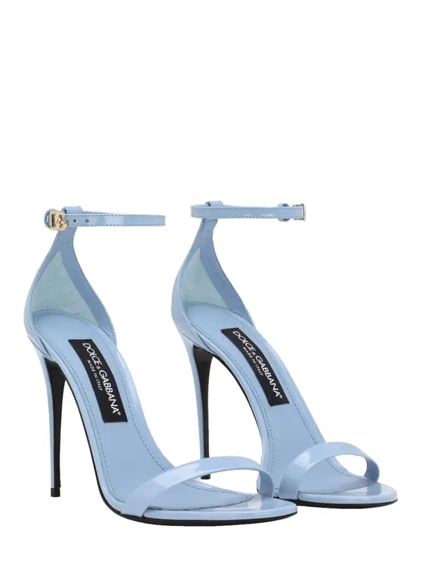 Dolce & Gabbana Dna 105mm Polished Leather Sandals - Blue