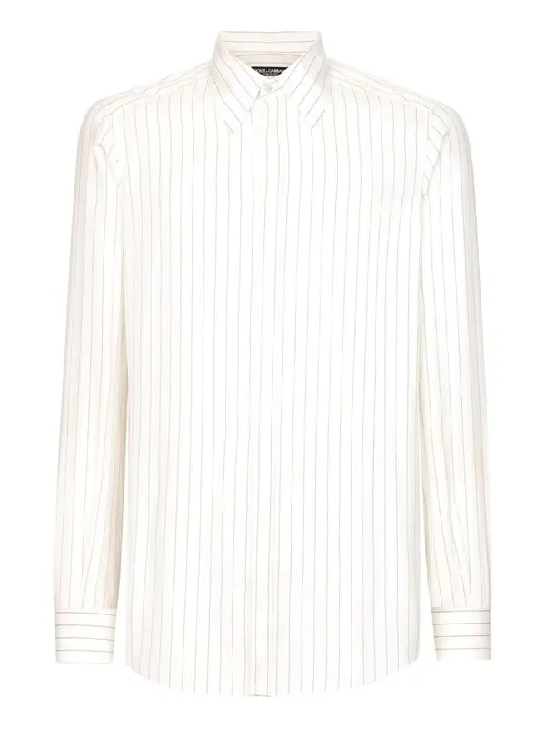 Dolce & Gabbana Striped Cotton Shirt - White