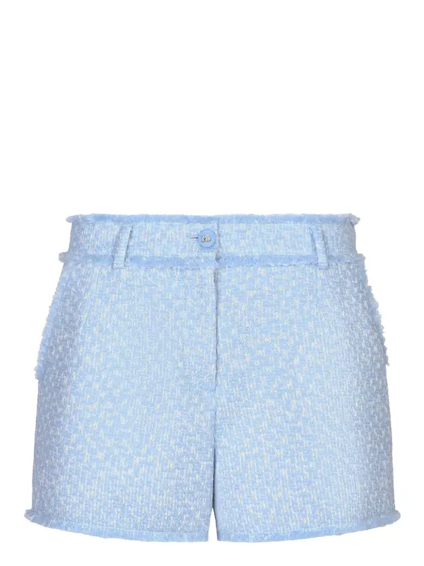 Dolce & Gabbana Dna Frayed Tailored Shorts - Blue