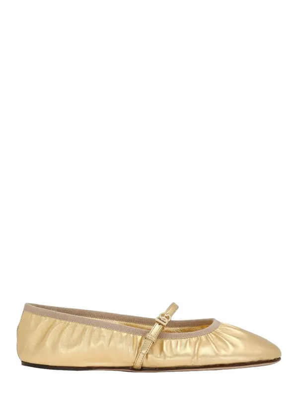 Dolce & Gabbana Dna Leather Ballerina Shoes - Gold