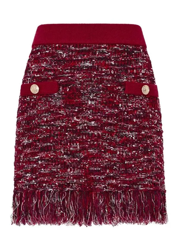 MILLY Kali Knit Mini Skirt - Burgundy