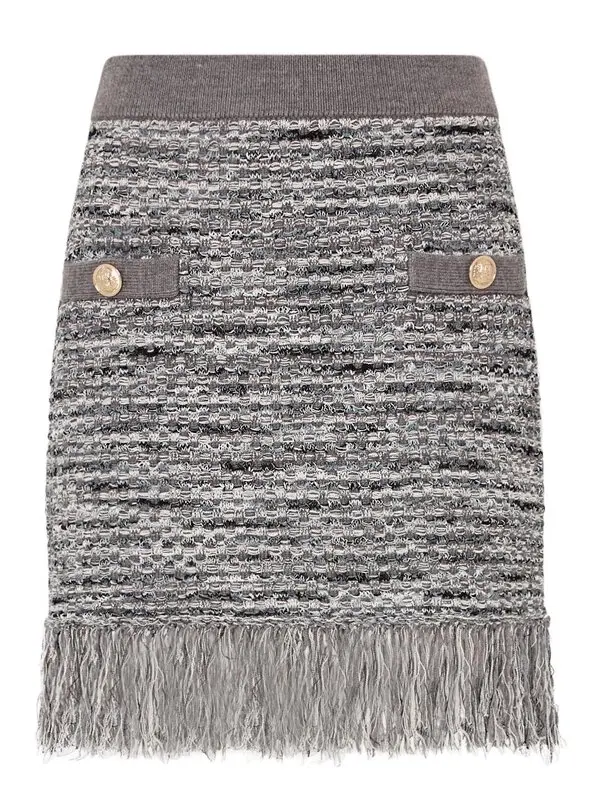 MILLY Kali Knit Mini Skirt - Grey