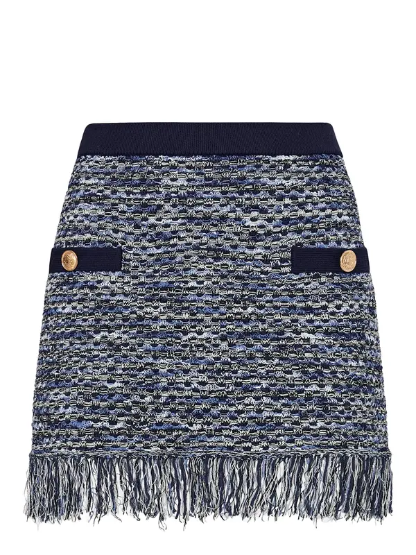 MILLY Kali Knit Mini Skirt - Navy