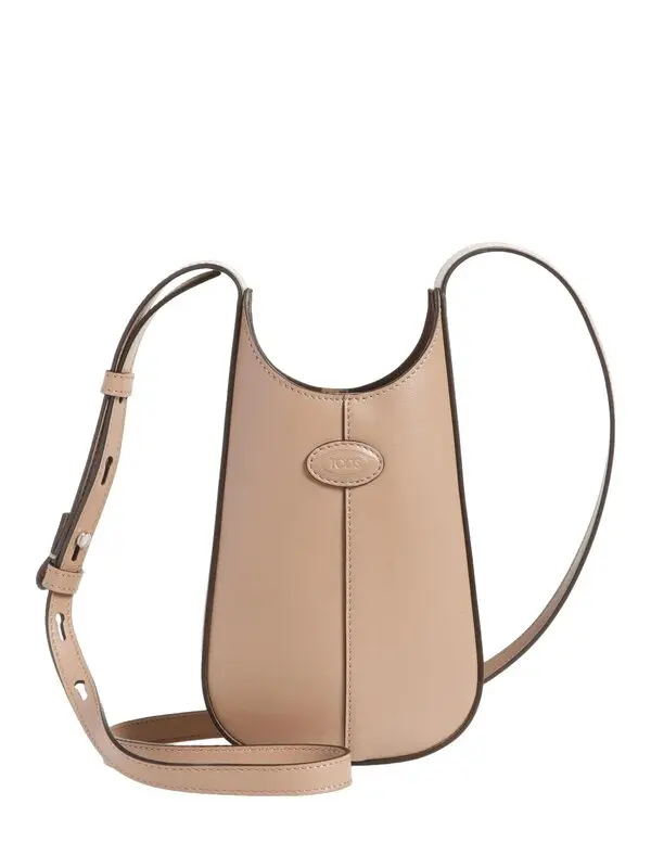 TOD'S Micro Leather Crossbody Bag - Creta Chiaro