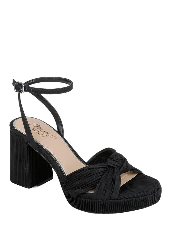 Badgley Mischka Tyler Ankle Strap Platform Sandal - Black Fabric