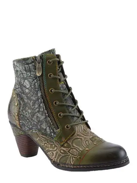 SPRING STEP SHOES Avyanna Booties - Olive Multi