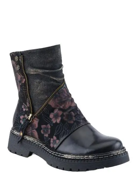 SPRING STEP SHOES Avrilrose Platform Bootie - Black Multi