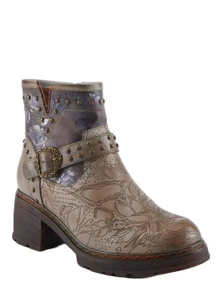 SPRING STEP SHOES Branchout Leather Bootie - Grey Multi