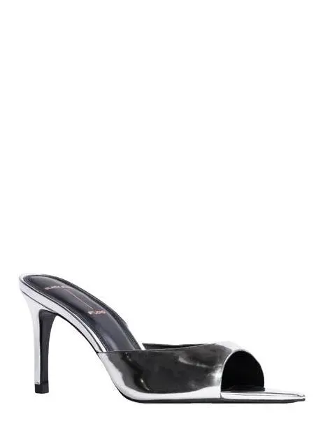 BLACK SUEDE STUDIO Brea Pointed Toe Sandal - Silver Mirror Metallic