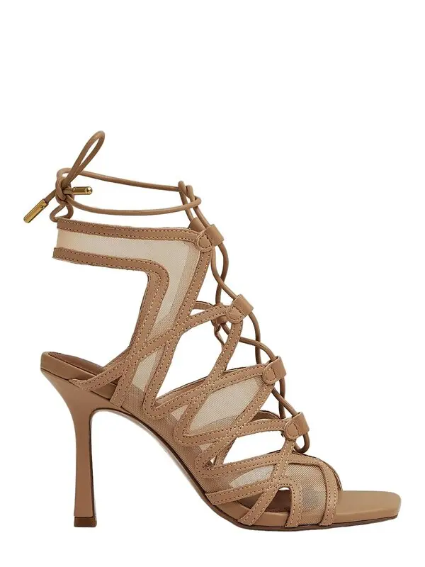 REISS Kimberly Strappy Heels - Neutral