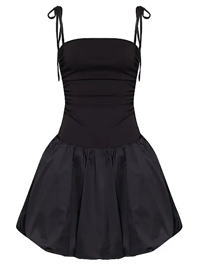 AMY LYNN Alexa Puffball Mini Dress - Black
