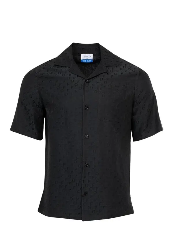 Off-White Textured Jacquard Shirt - Black