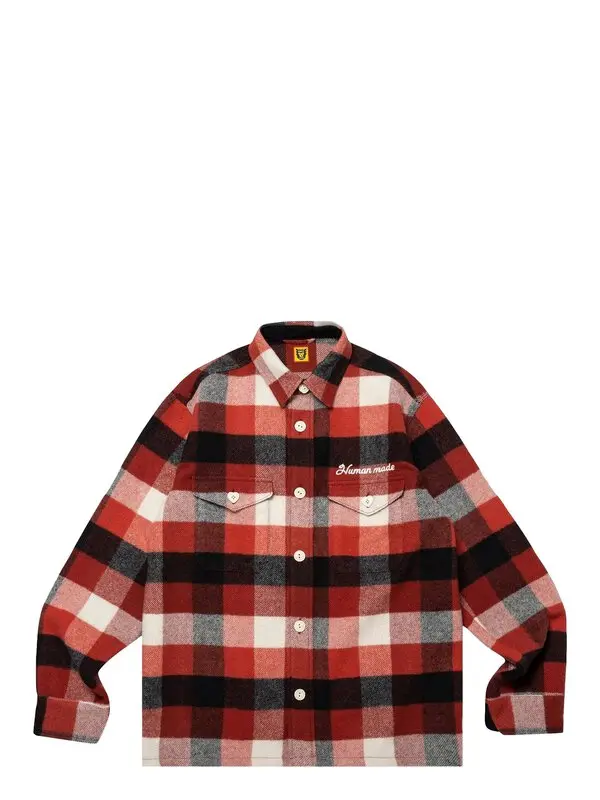 HUMAN MADE Wool Beaverblock Check Shirt - Red