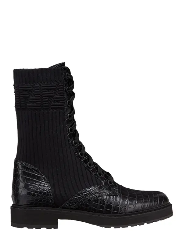 Fendi Ff Rockoko Biker Boot - Black