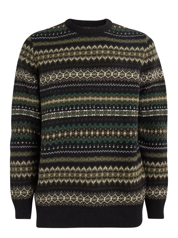 Barbour Wool Fair Isle Sweater - Black
