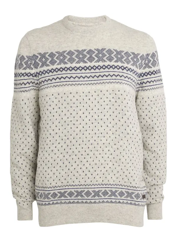 Barbour Wool Fair Isle Sweater - Grey