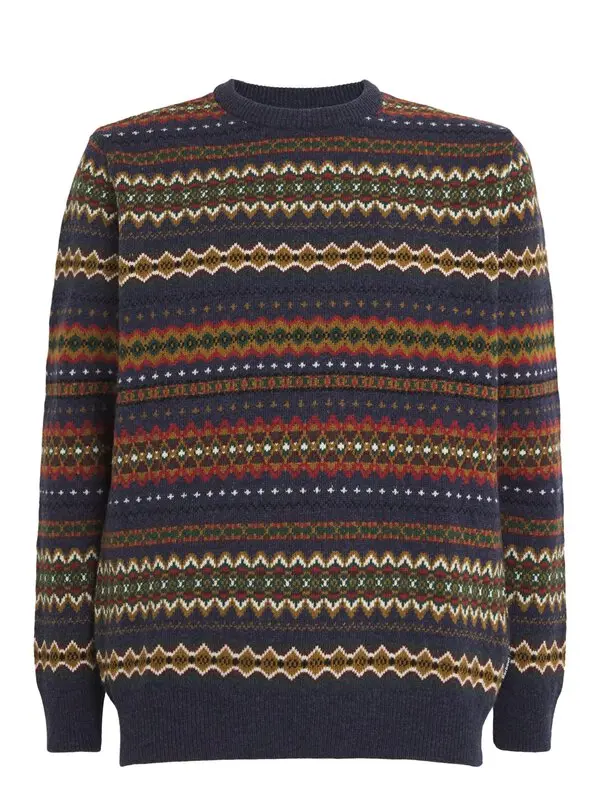 Barbour Wool Fair Isle Sweater - Navy