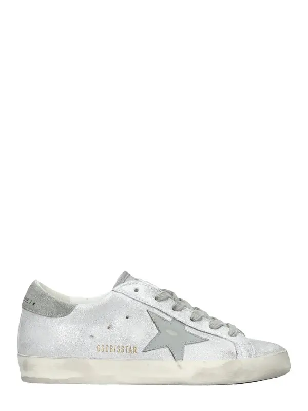 GOLDEN GOOSE Super Star Leather Sneakers - Silver