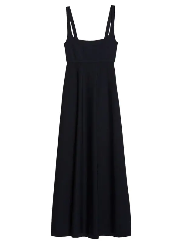 Scanlan Theodore Crepe Knit Square Neck Dress - Navy