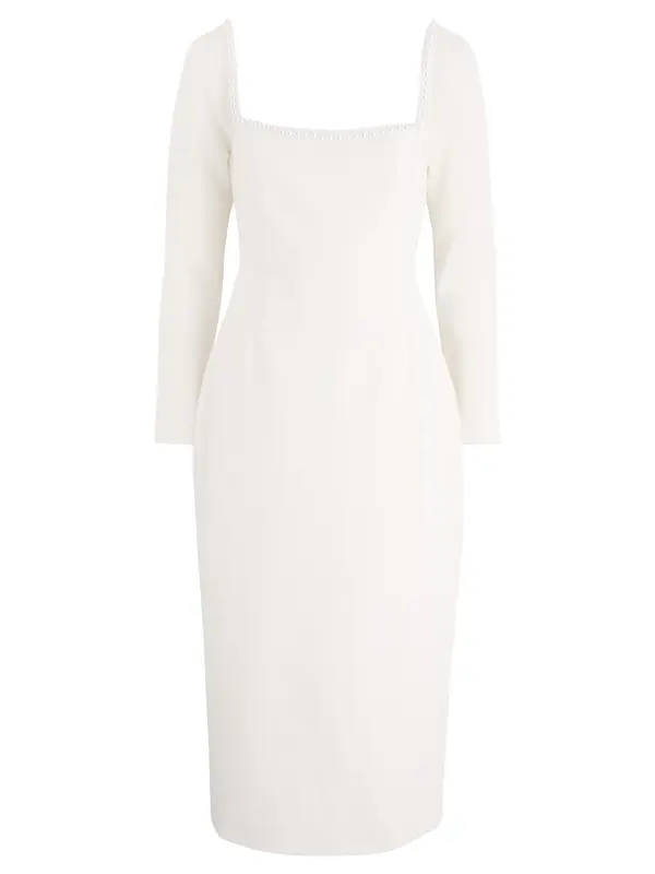 Oddmuse Embellished Midi Dress - White
