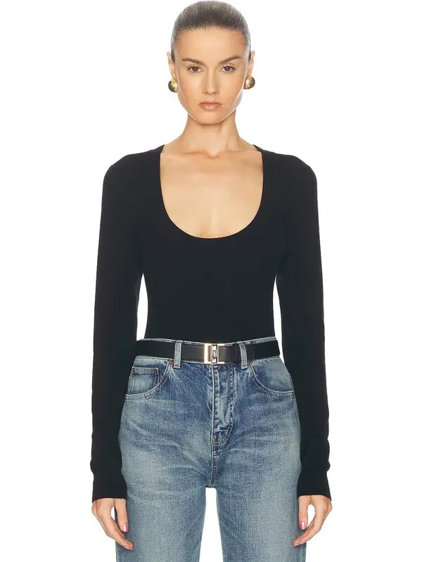 Saint Laurent Scoop Neck Sweater - Noir