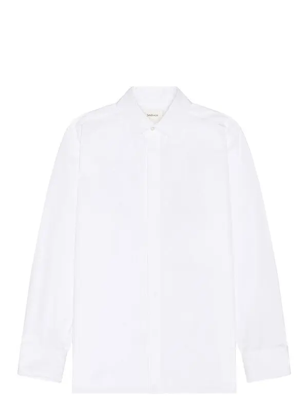 Saint Laurent Chemise Col Monsieur In White - Blanc
