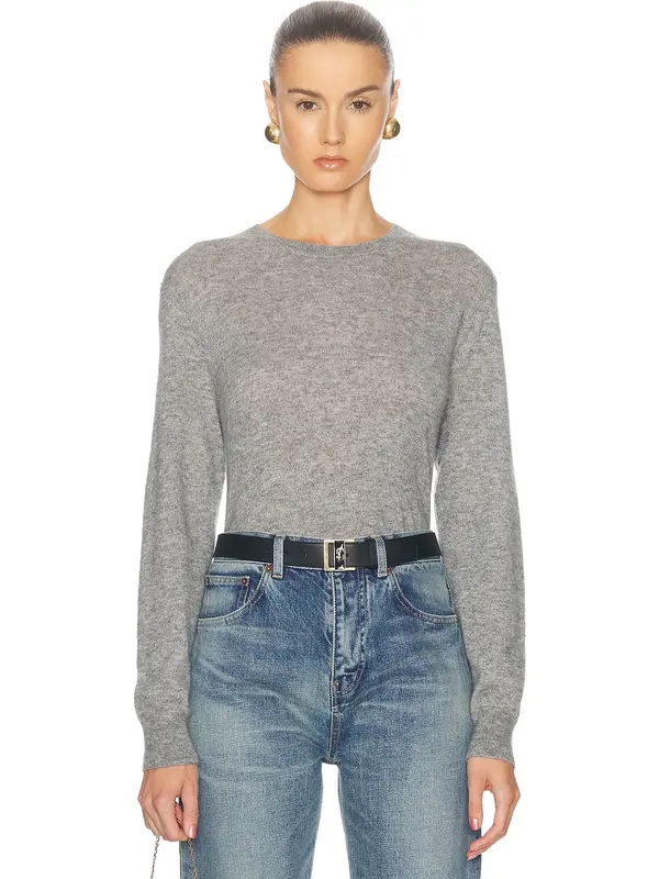 Saint Laurent Crewneck Sweater - Gris Chine Clair
