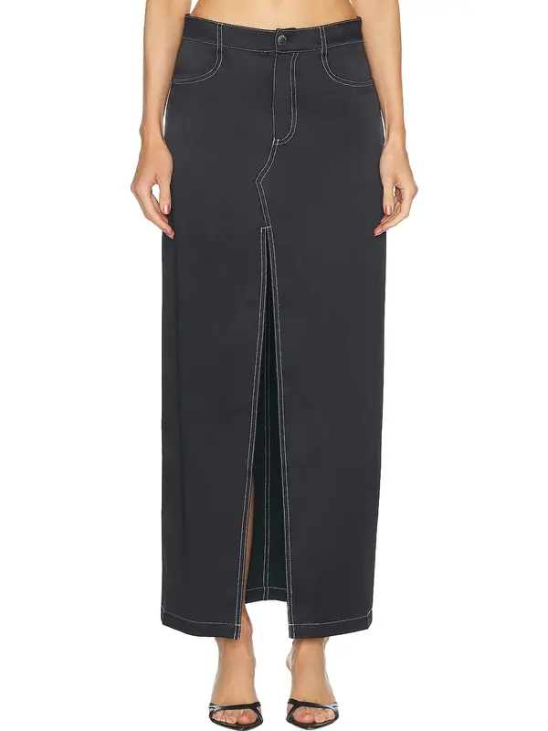 Fleur Du Mal Silk Maxi Skirt - Black
