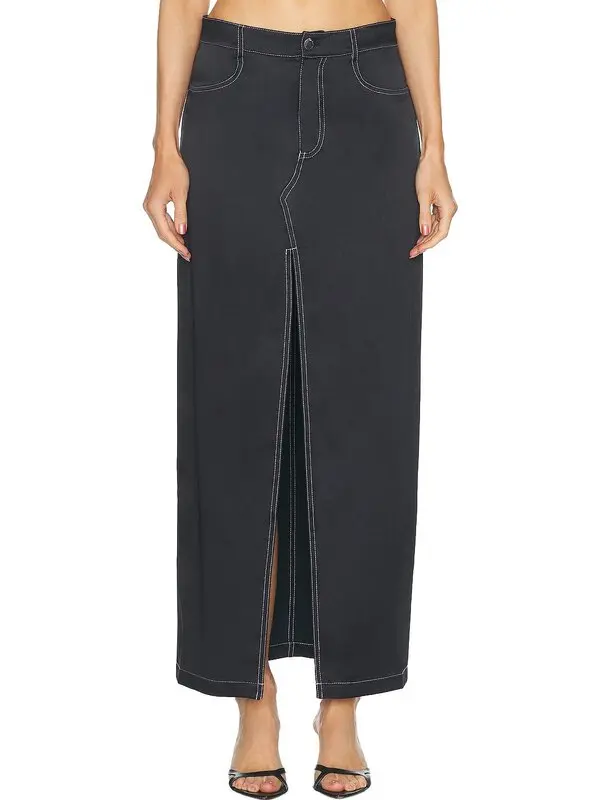 FLEUR DU MAL Silk Maxi Skirt - Black